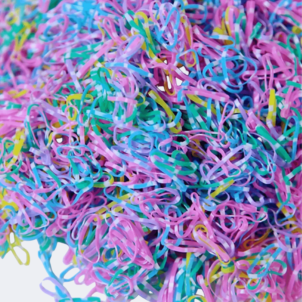 Rainbow Swirl Disposable Hair Ties – 1000 pcs | TinyTwist Lebanon